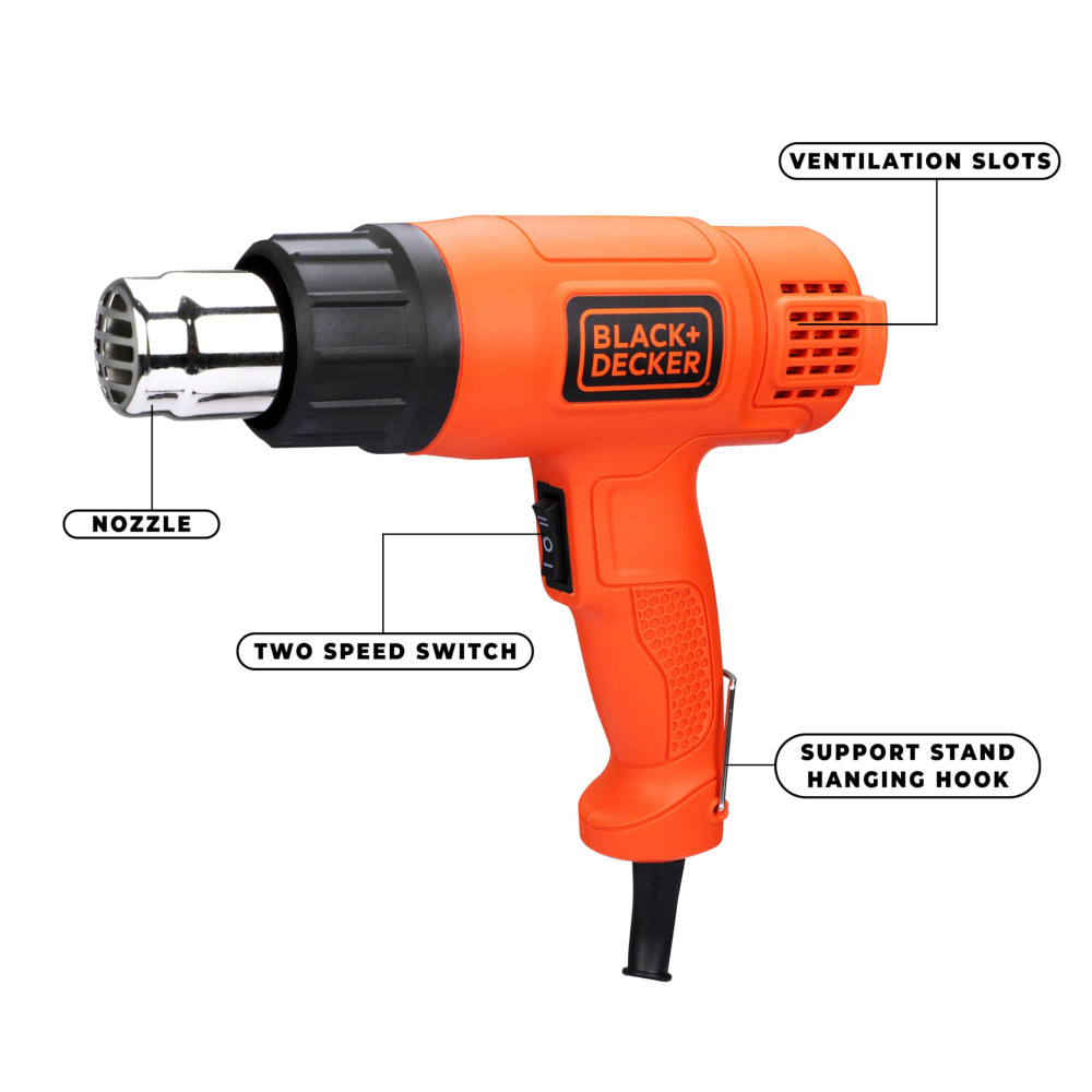 BLACK+DECKER Kx1800 Dual Temperature High Speed Heat Gun For Removing ...