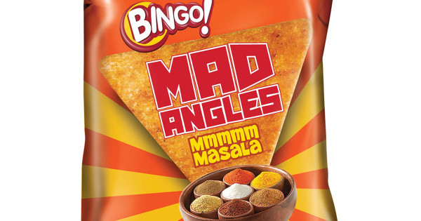 Bingo! Mad Angles Mmmmm Masala – Delicious Masala Flavoured Corn Chips ...
