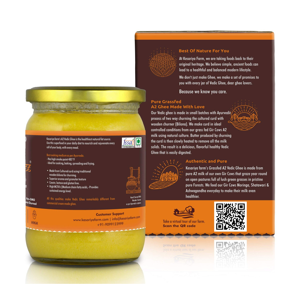 Vedic Ghee Premium A2 Gir Cow Cultured Desi Ghee from Kesariya Farm ...
