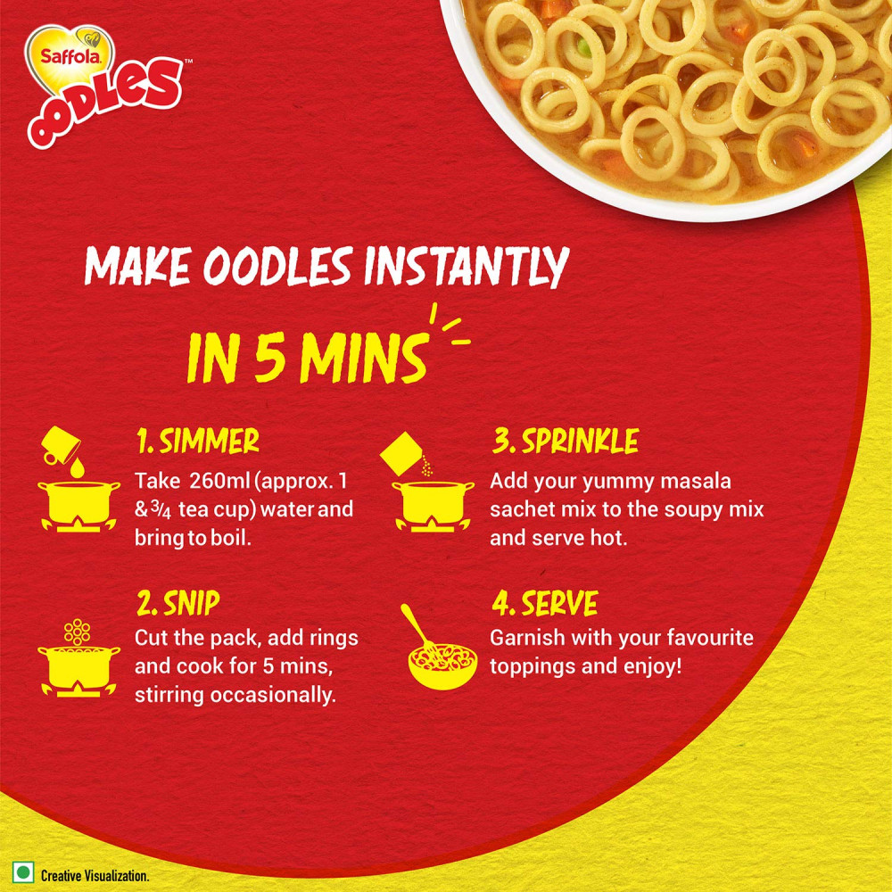 Saffola Oodles - Instant Ring Noodles, Yummy Masala Flavour - Bazaar5 ...