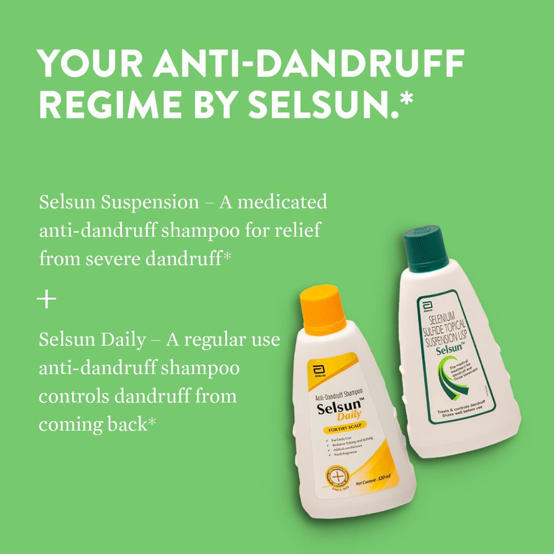 Abbott Selsun Daily Anti-Dandruff Shampoo and Selsun Suspension - Pack ...