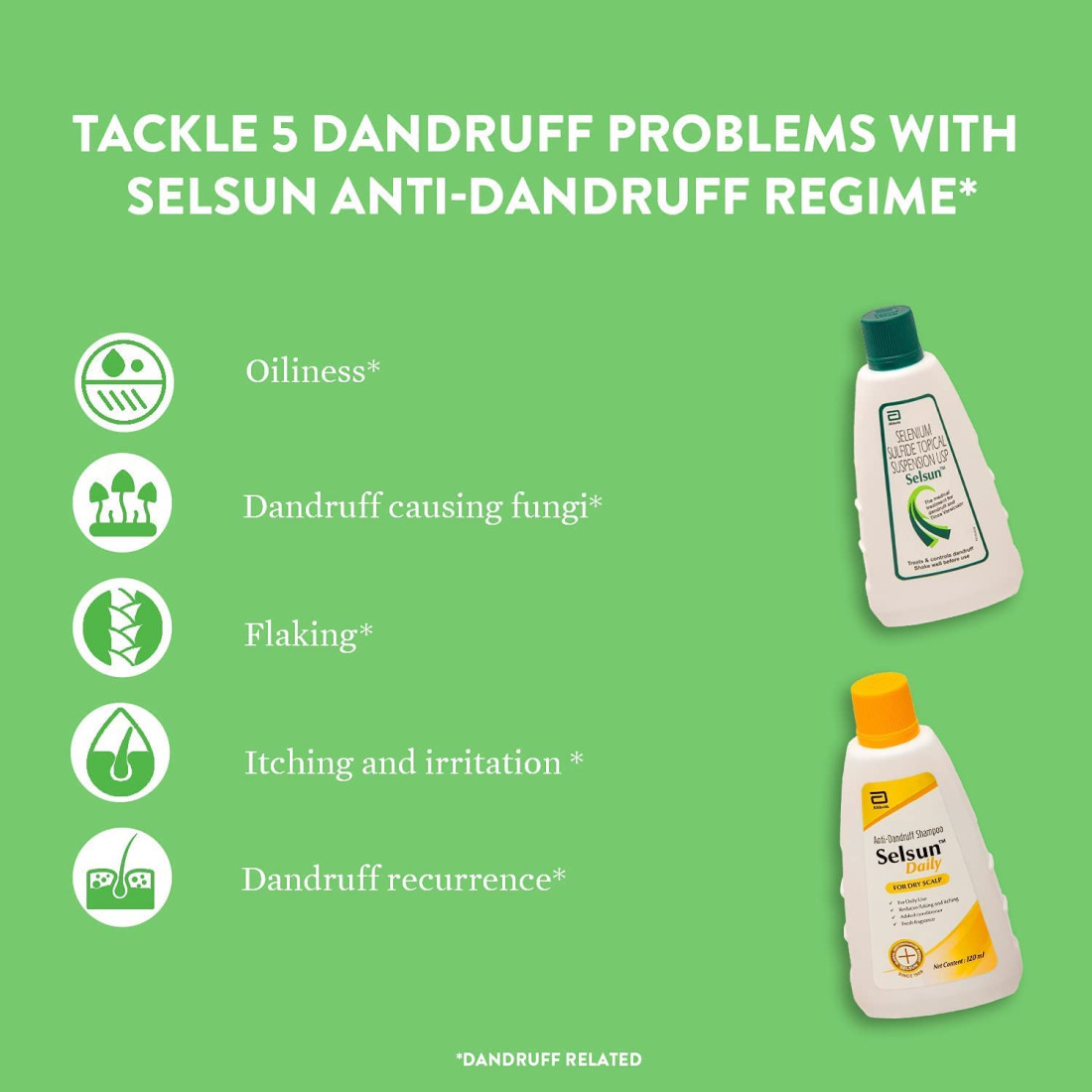 Abbott Selsun Daily Anti-Dandruff Shampoo and Selsun Suspension - Pack ...