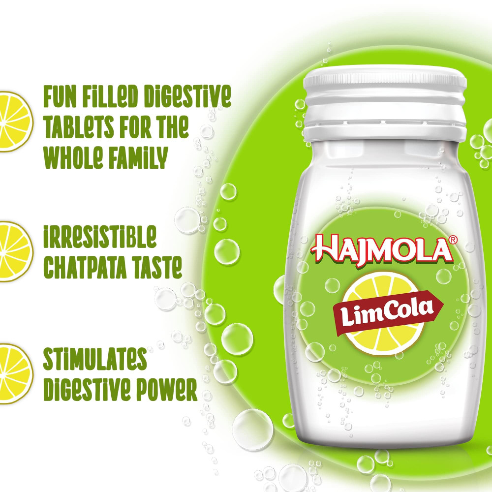 Dabur Hajmola Tasty Digestive Tablets (Limcola Flavour) - 120 Tabs ...